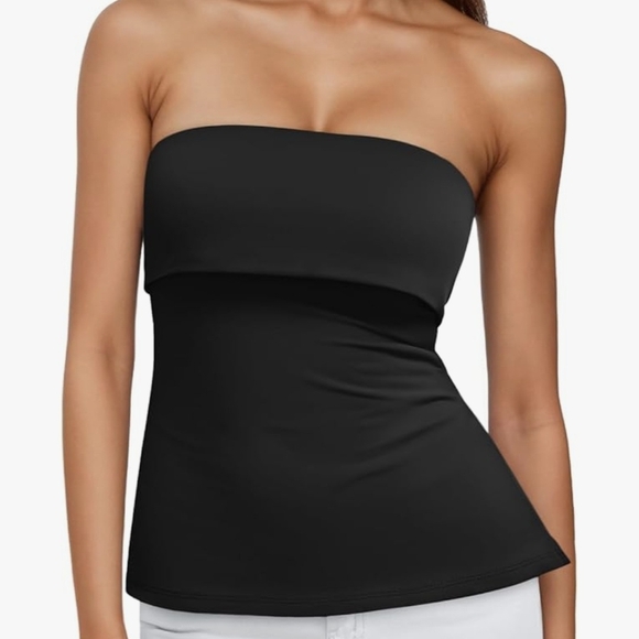 Tops | Black Strapless Top | Poshmark
